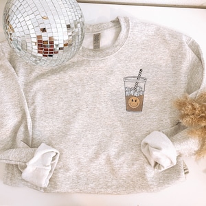 Iced Coffee Sweatshirt, Coffee Lover Sweatshirt, Trendy Graphic ...