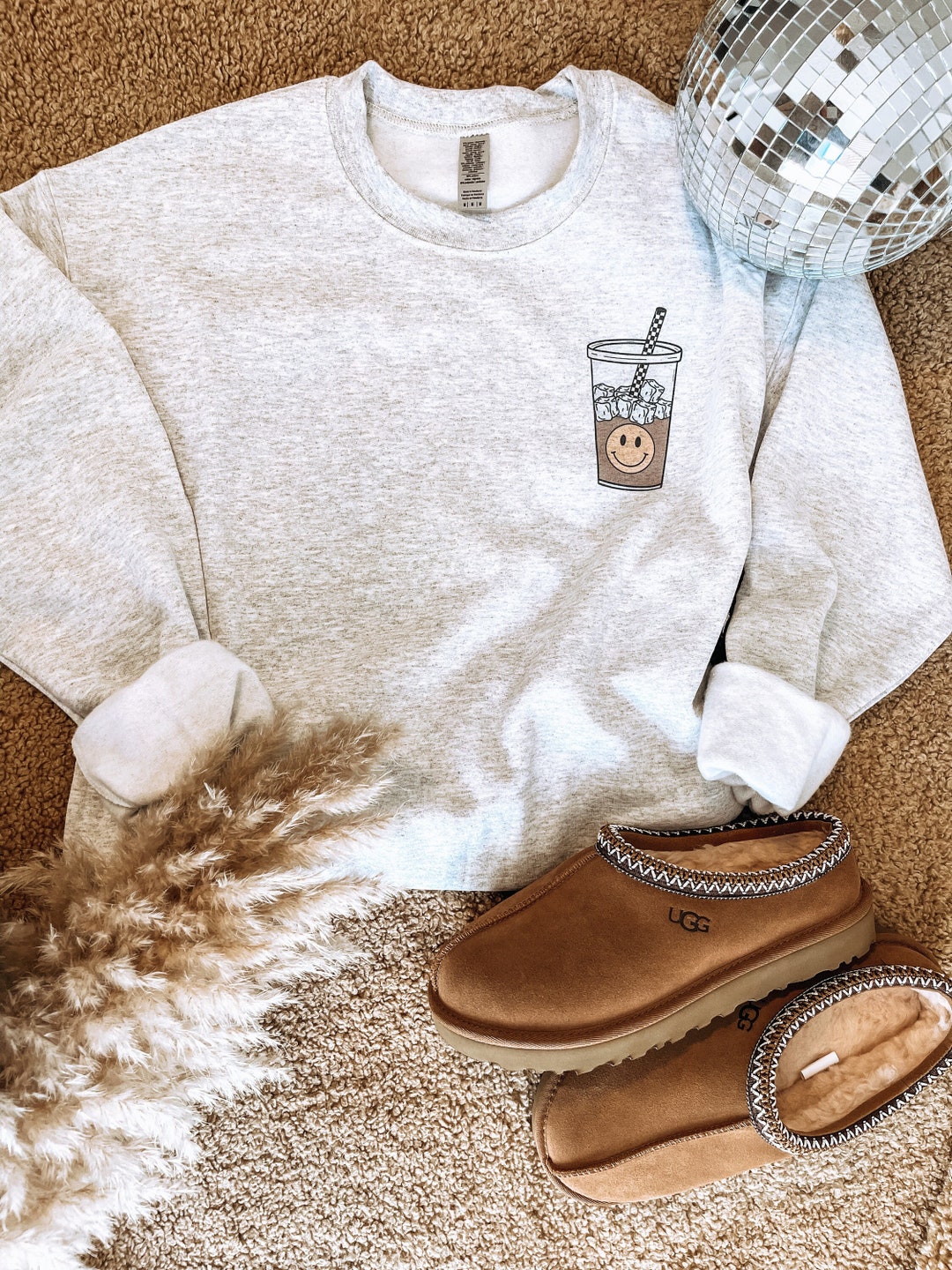 Iced Coffee Sweatshirt, Coffee Lover Sweatshirt, Trendy Graphic ...