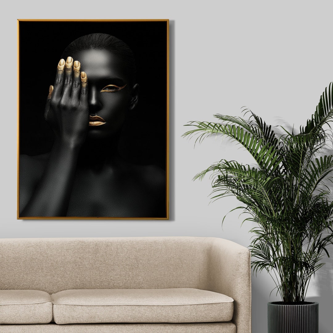 Fashion Model, Gold Accents. Designer Luxury, Printable Wall Art ...