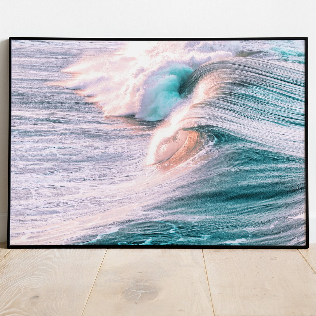 Southern California Beach Wave. Sunset. Designer Fashion Printable Art ...