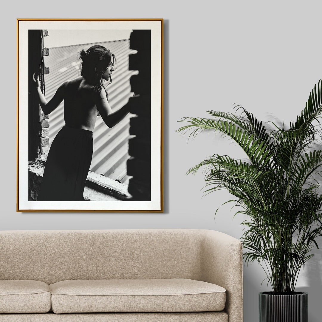 Lady in Window, Black and White, Trendy Wall Art, Sexy Fashion Poster ...
