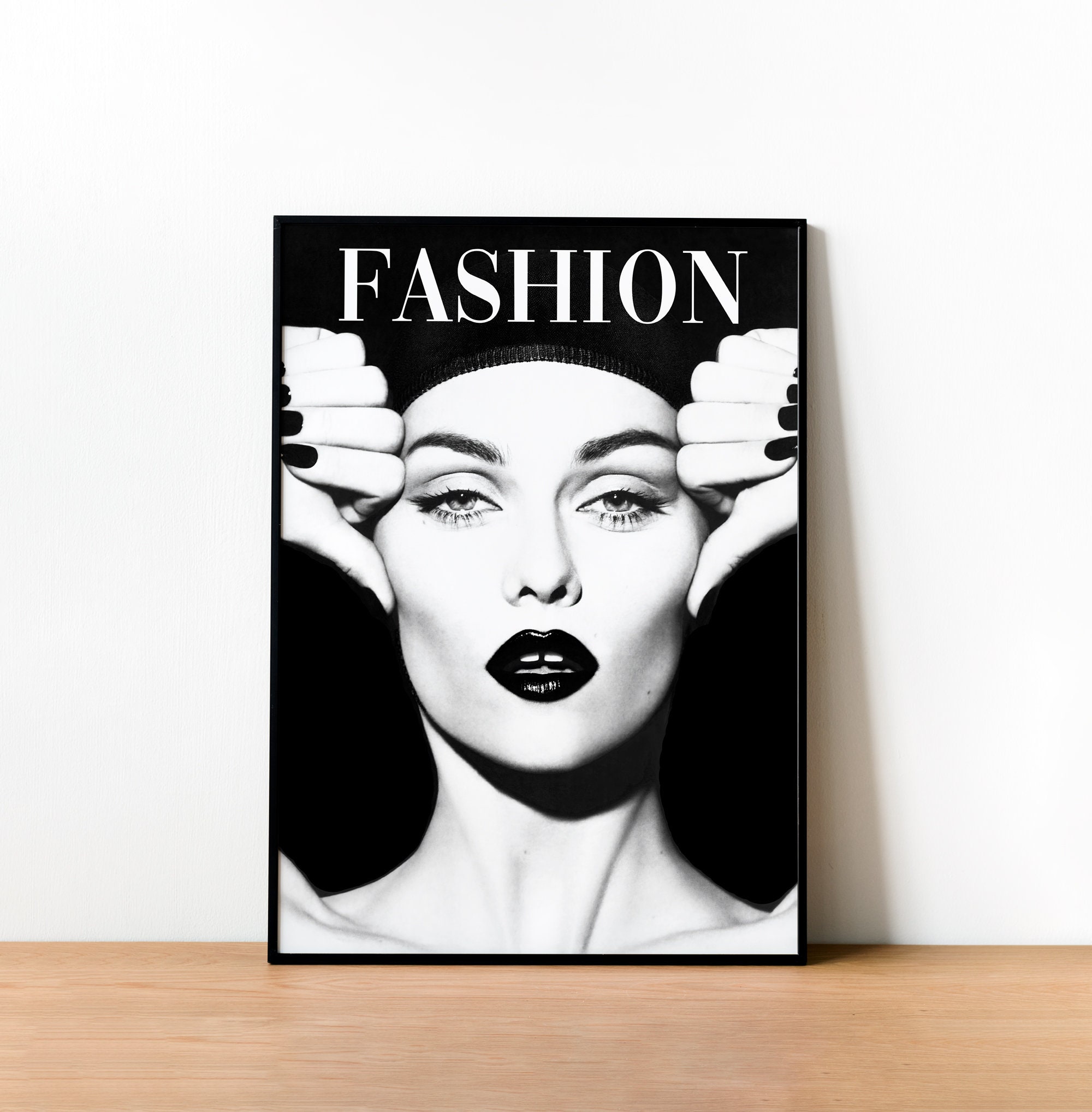 Fashion Model Designer Art Print. Printable Modern Art Poster. Black ...