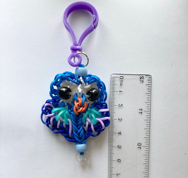 Owl Keychains Rainbow Loom Charms. - Etsy