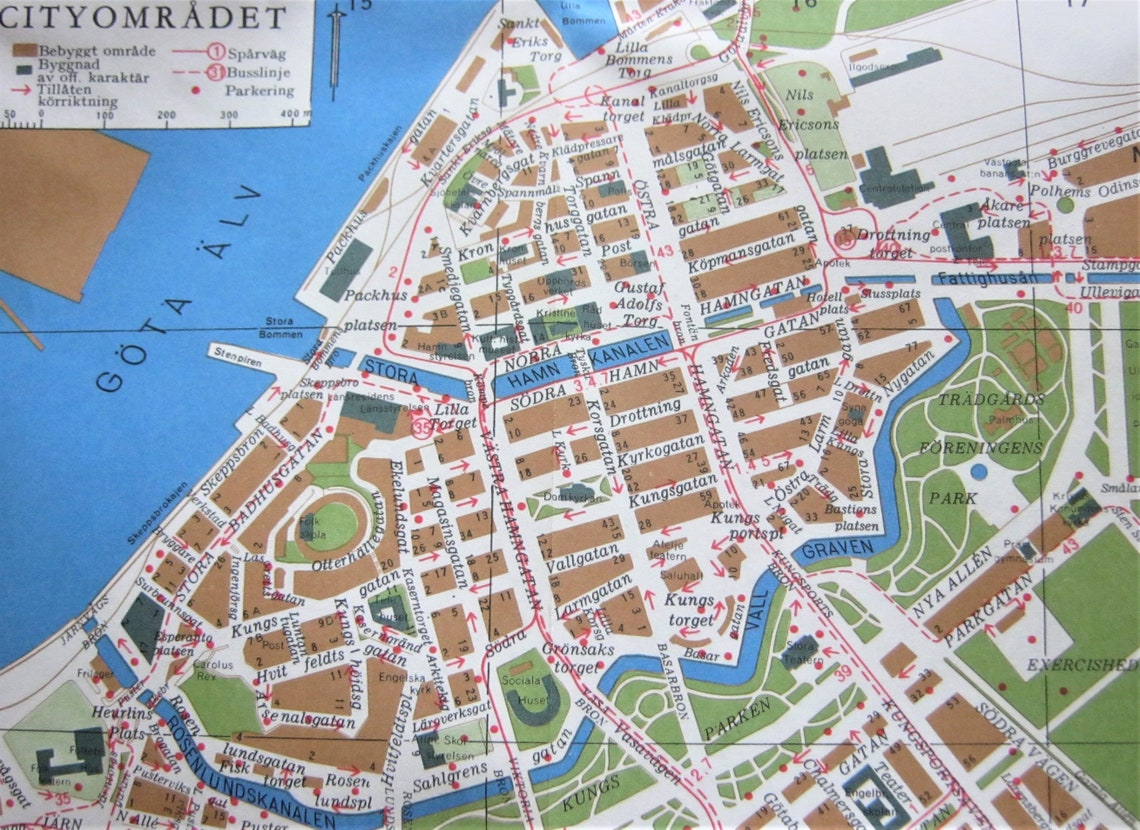 Map of Gothenburg Sweden Vintage 1967 Folded Map - Etsy