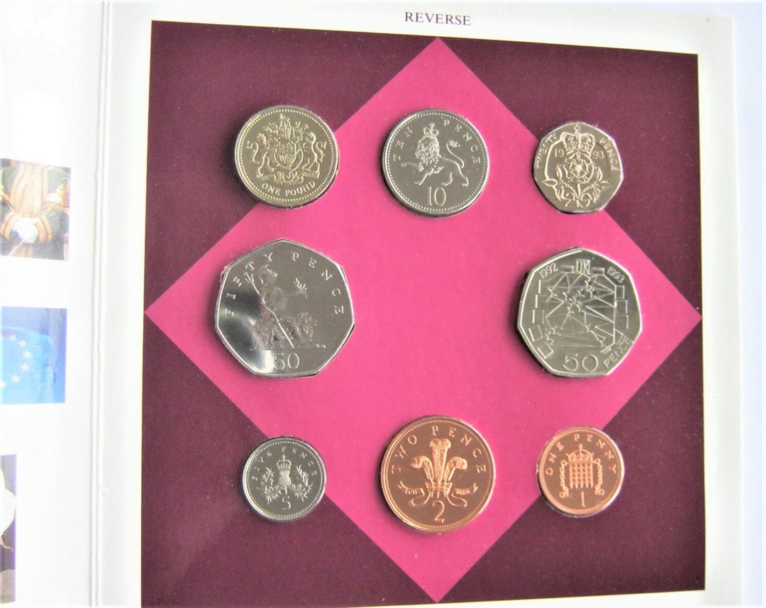 BUNC 8-coin Set Pack With RARE EEC 1992/3 Dual Date 50p - Royal Mint ...