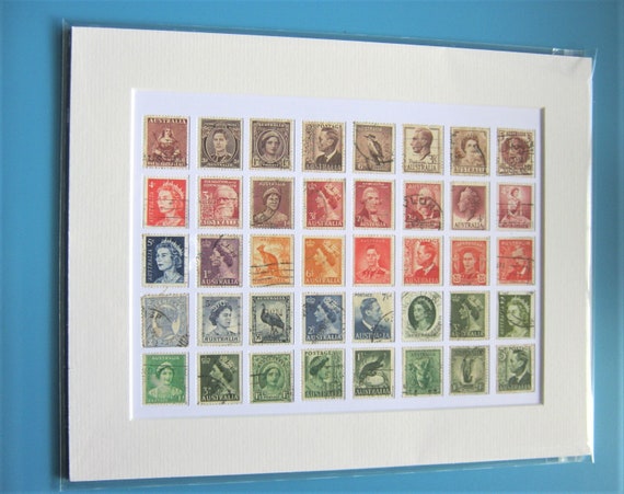 Australian Postage Stamp Art Vintage Pre Decimal Australian | Etsy