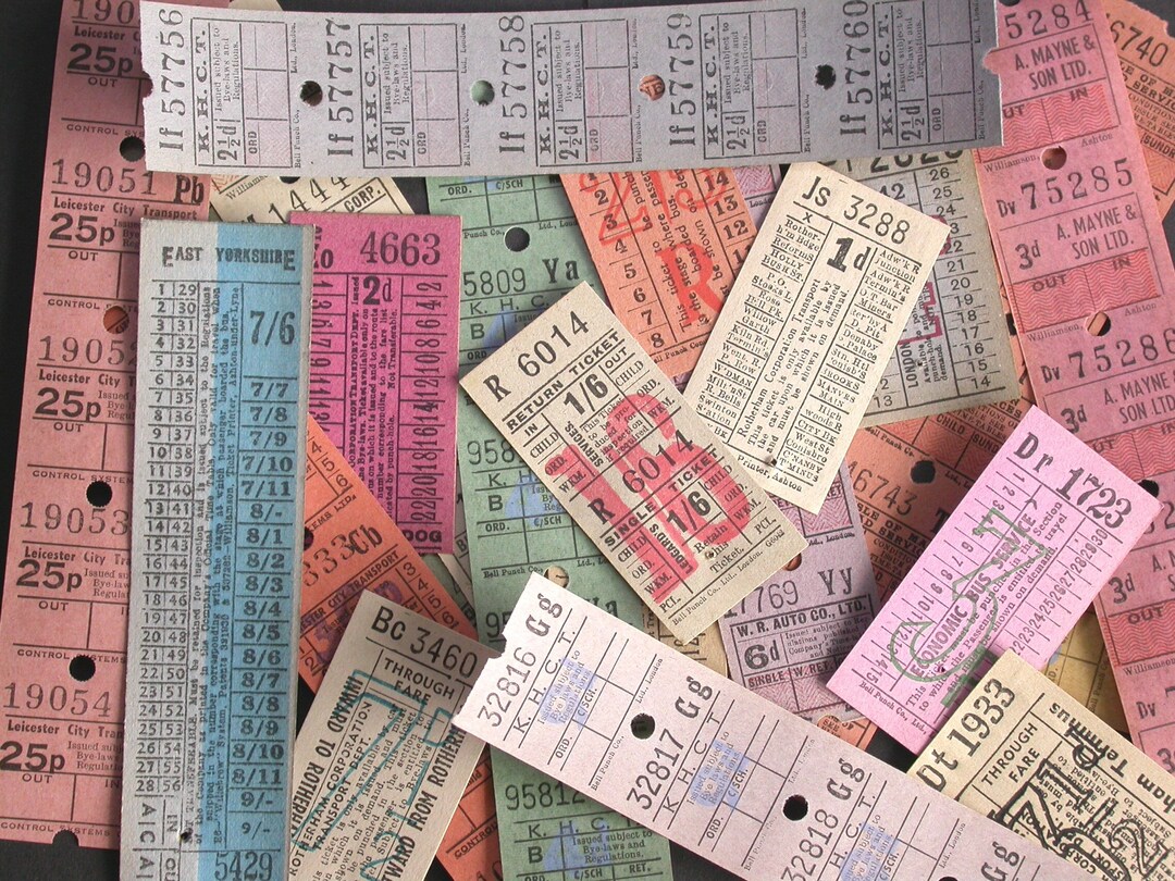 Collection of 60 Vintage British Bus Tickets, Mainly 1950-80s - Etsy