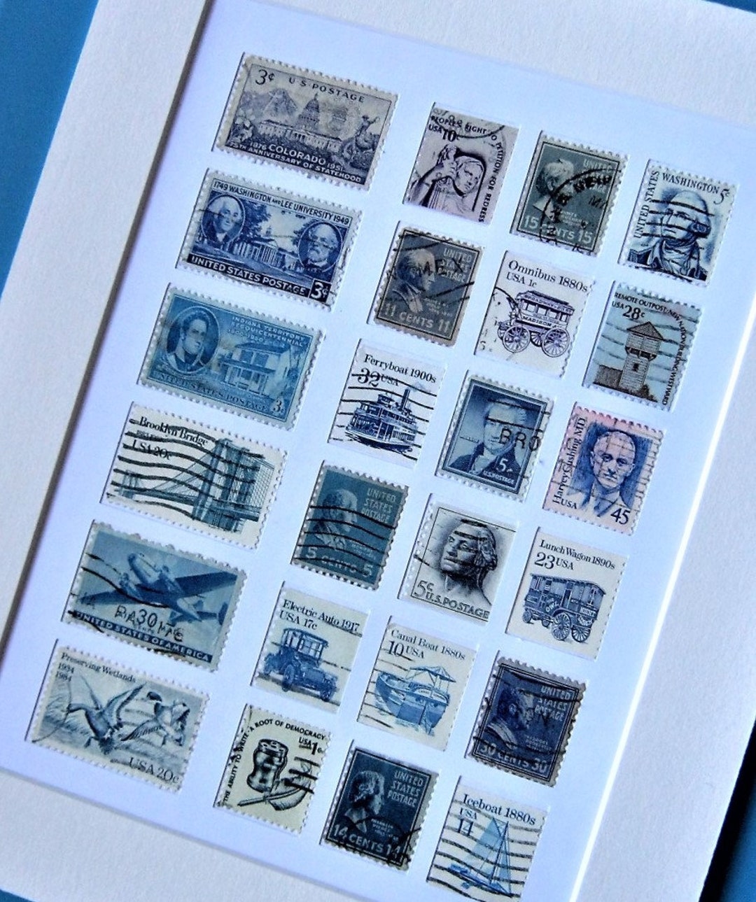 USA Postage Stamp Art Vintage USPS Stamps - Etsy