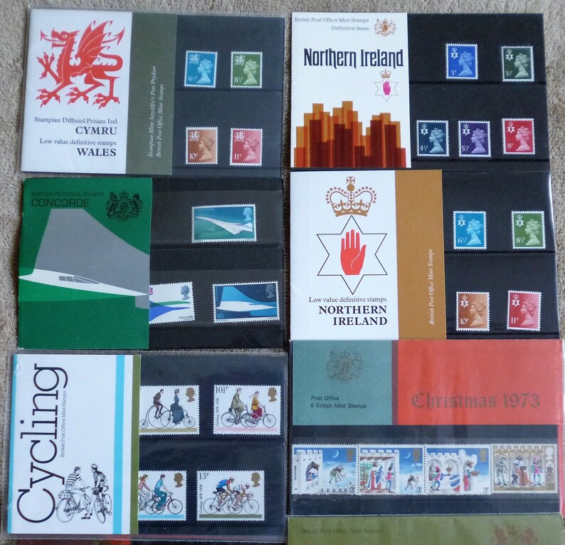 10 Vintage Royal Mail Presentation Packs - MNH Stamps 1960s & 70s - Etsy