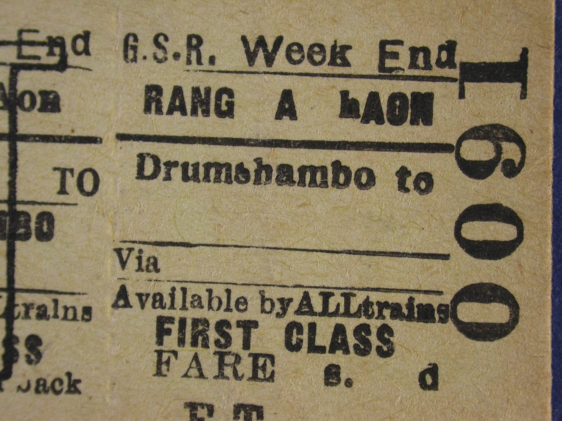 Pre-1945 Irish Great Southern Railway Company Edmondson Ticket - Etsy