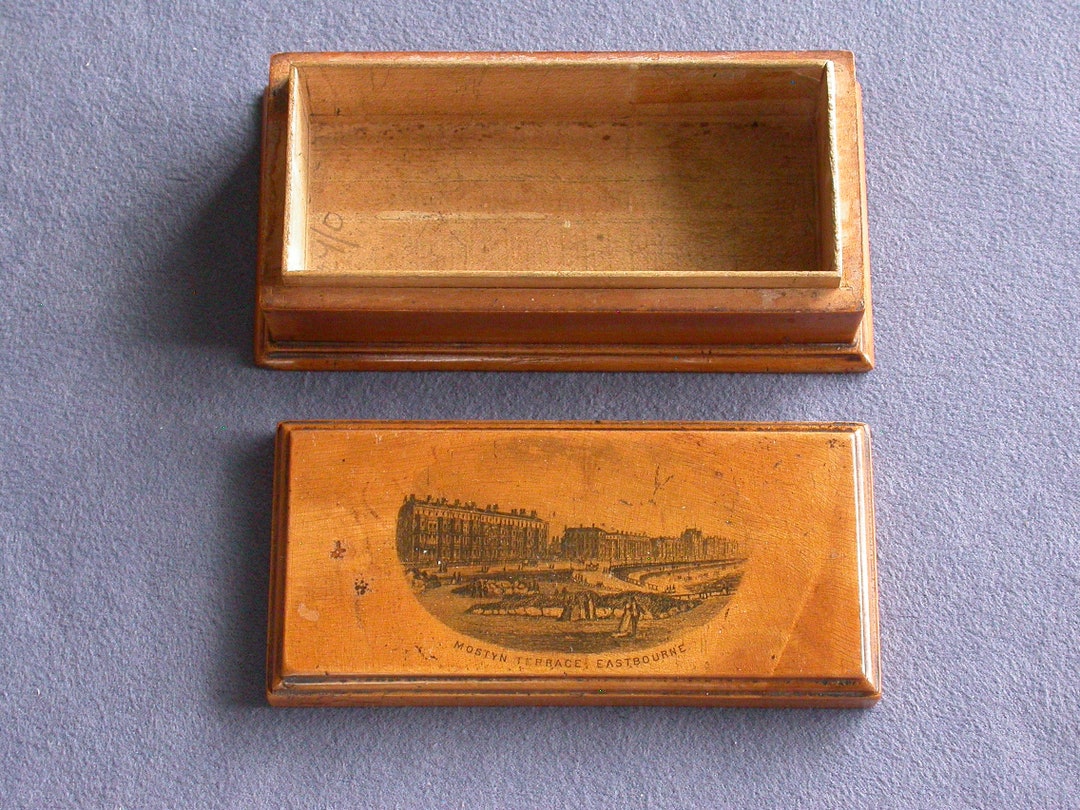 Antique Mauchline Ware Box Souvenir of Eastbourne - Etsy UK