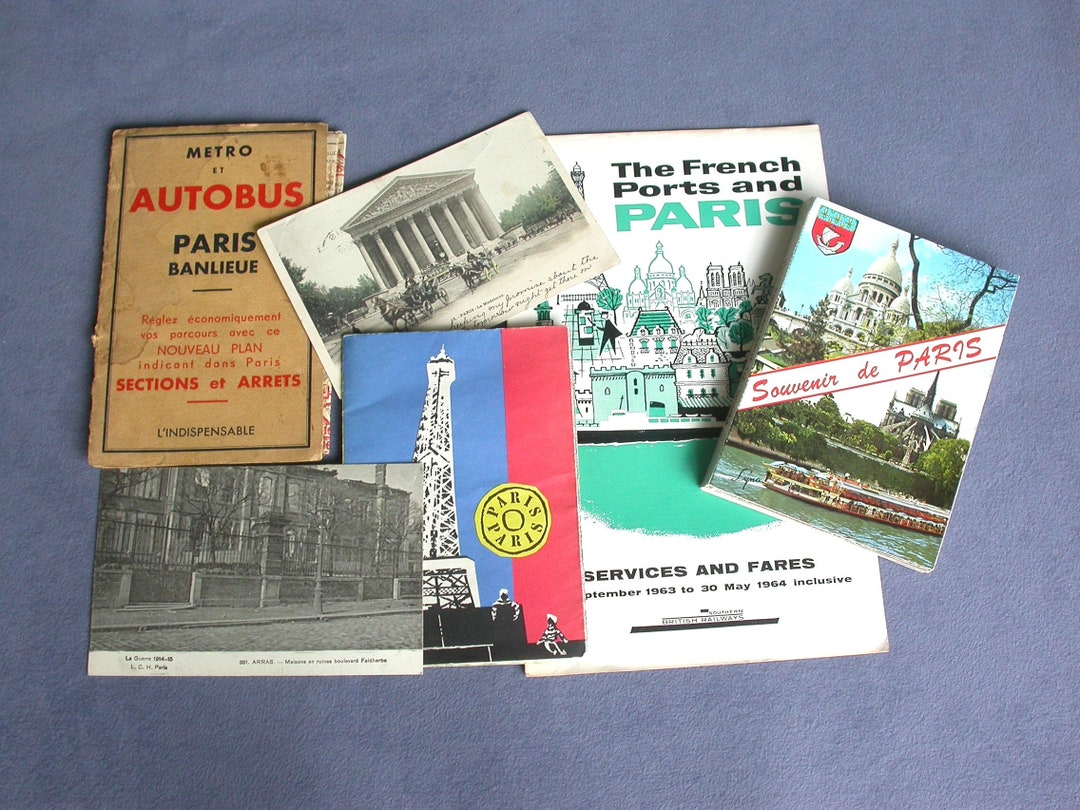 Vintage French Memorabilia- Maps, Timetables, Postcards 1900 -1970s - Etsy