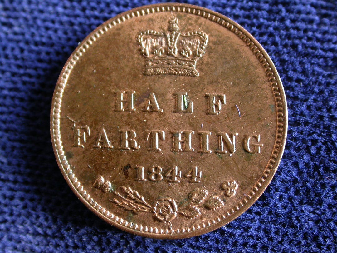 AUNC Queen Victoria Young Head Copper Half Farthing 1844 - Etsy