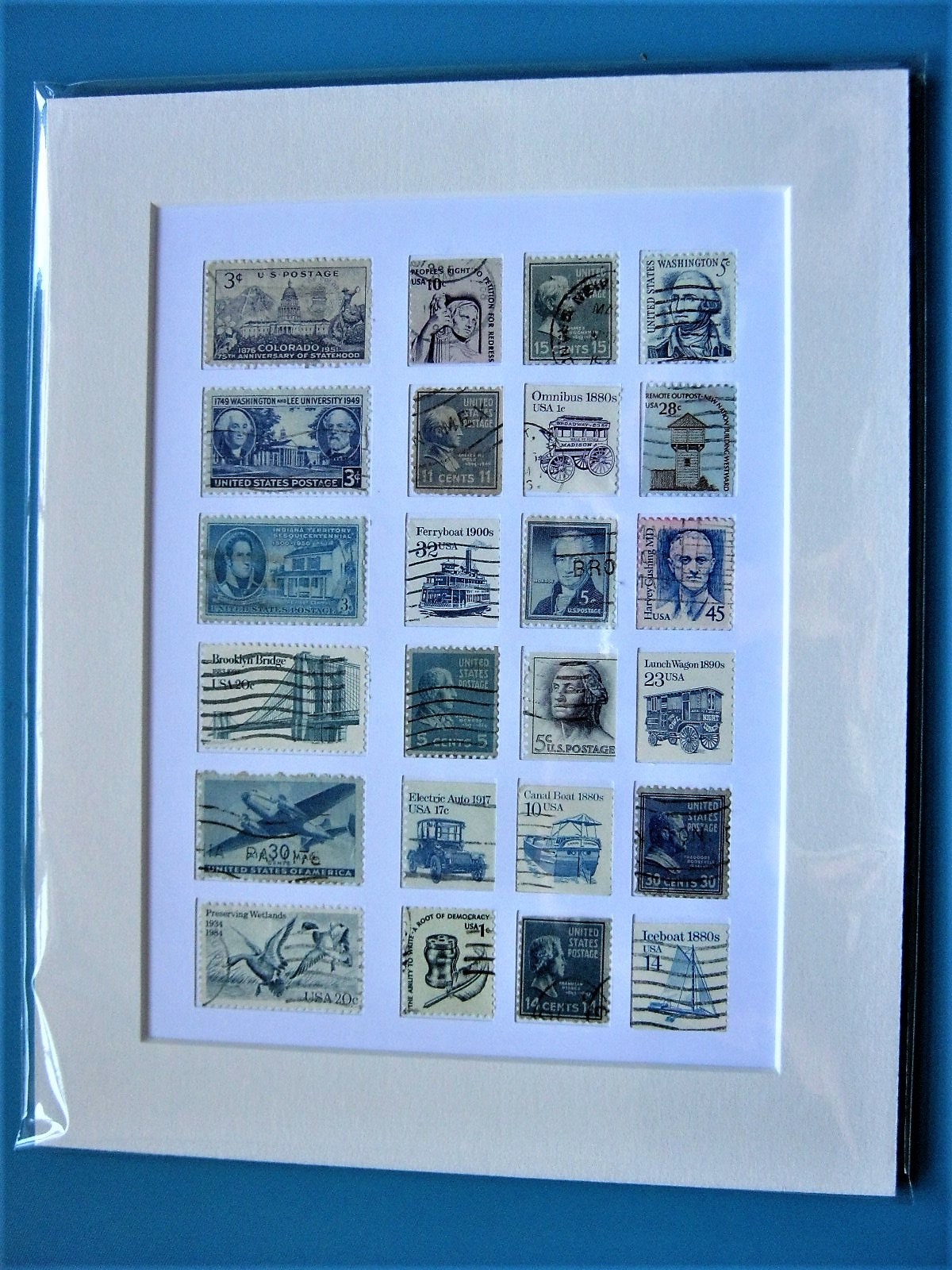 USA Postage Stamp Art Vintage USPS Stamps - Etsy