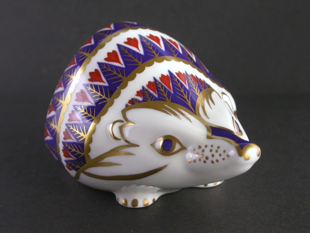Vintage Royal Crown Derby Bone China ‘hedgehog’ Paperweight With ...