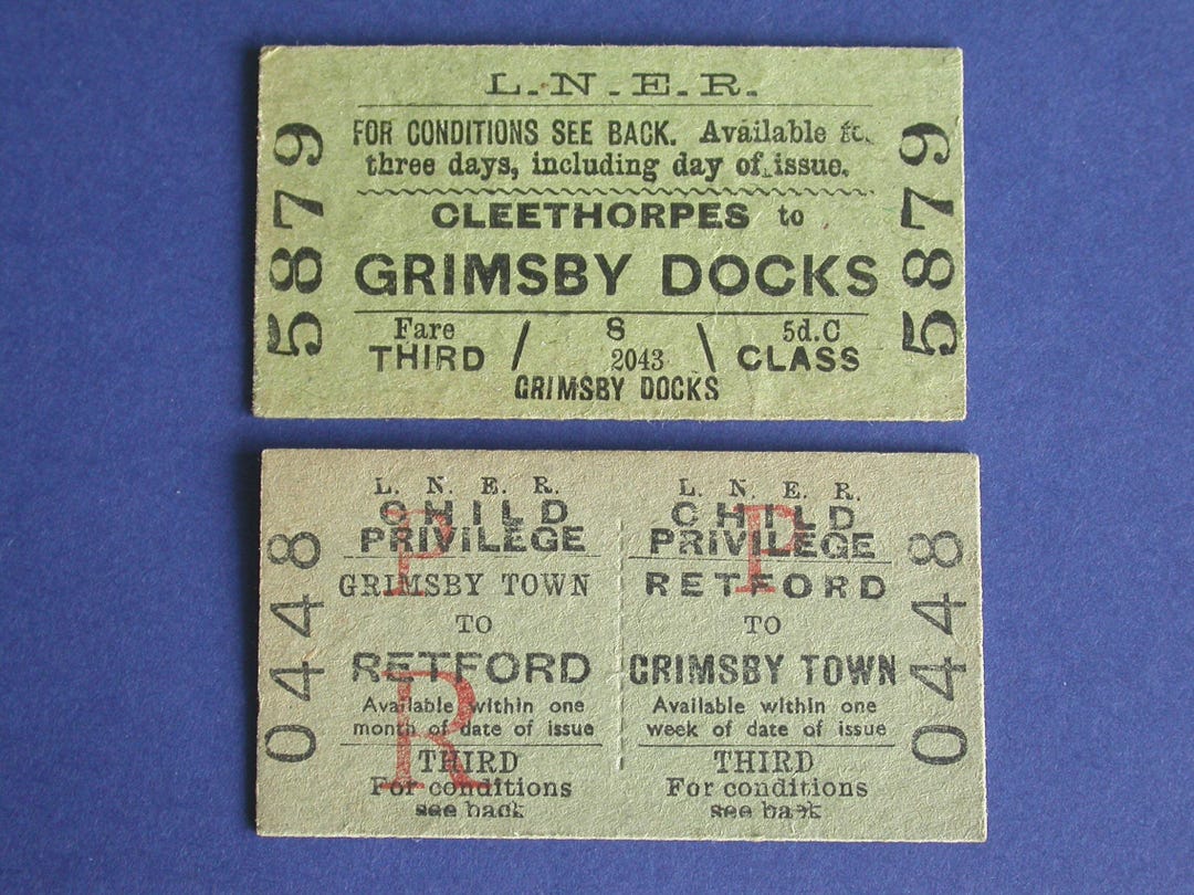 Pair of Vintage LNER ‘third Class’ Edmondson Railway Tickets - Etsy