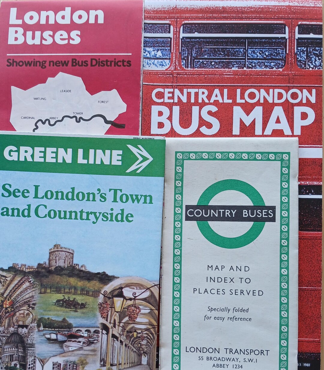 4 X London Transport Bus Maps 1960s to 1980s - Etsy