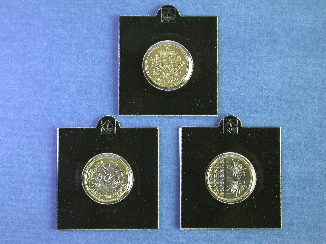UK – Three Uncirculated ‘first’ Pound Coins: First Round Pound (1983 ...