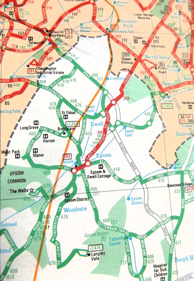 1980s London Regional Transport - London Wide Bus Map & Routes - Etsy