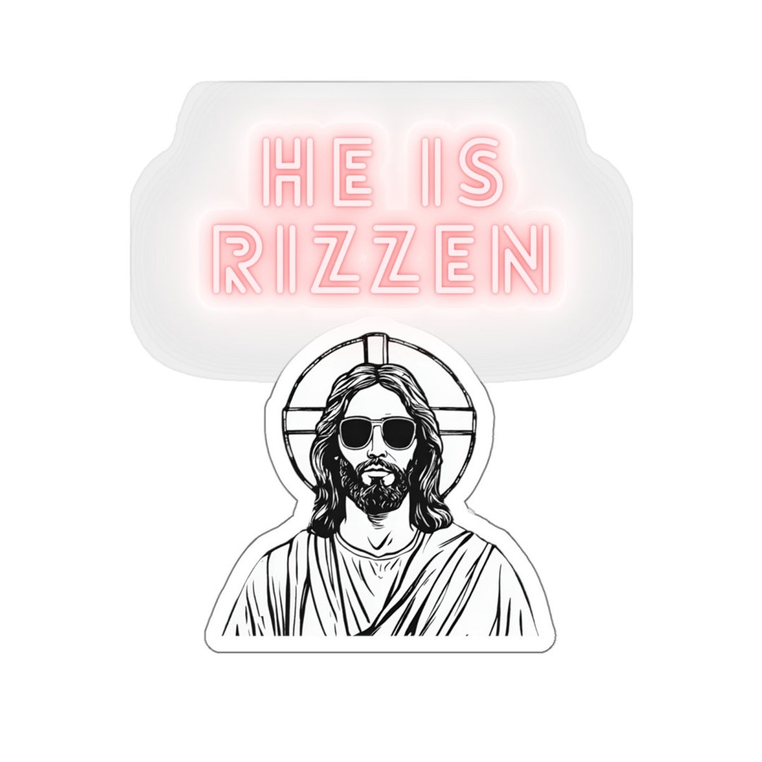 He is Rizzen Christian Funny Kiss-cut Stickers - Etsy