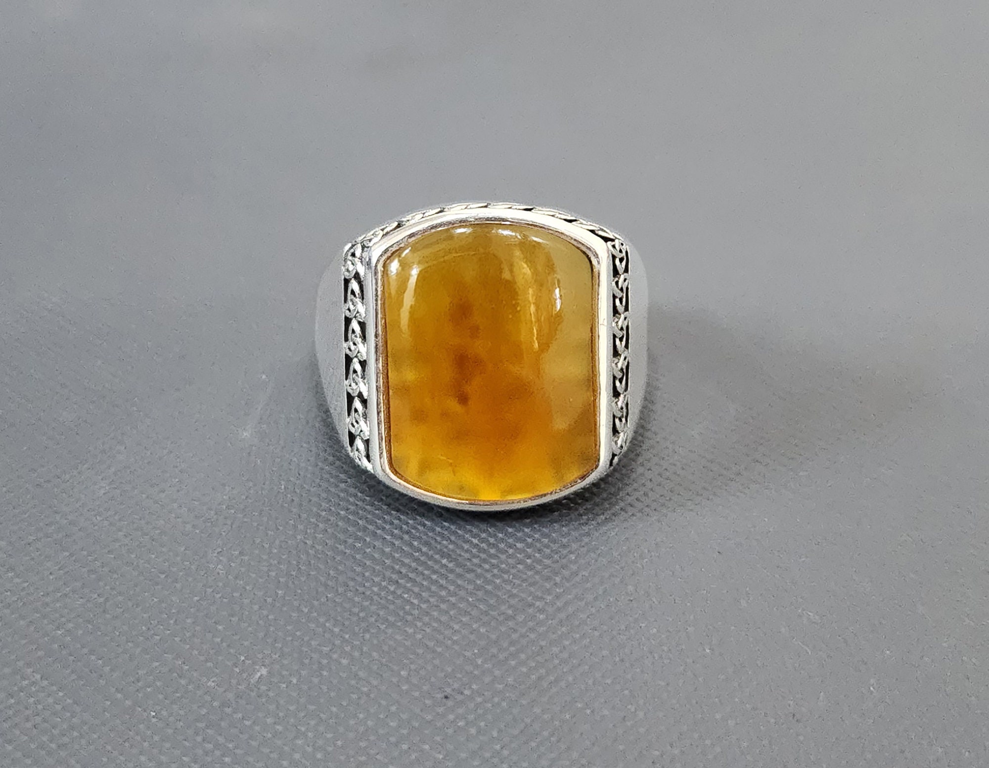 Sterling Silver Tiger Eye Stone Ring Handmade Classic Minimal - Etsy