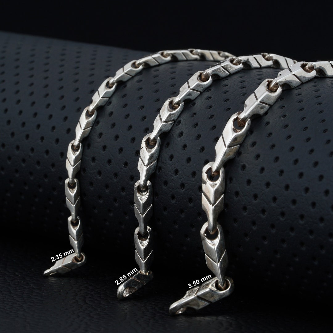 Silver Chain Bracelet Men, Handmade Silver Heavy Bold Chain Bracelet ...