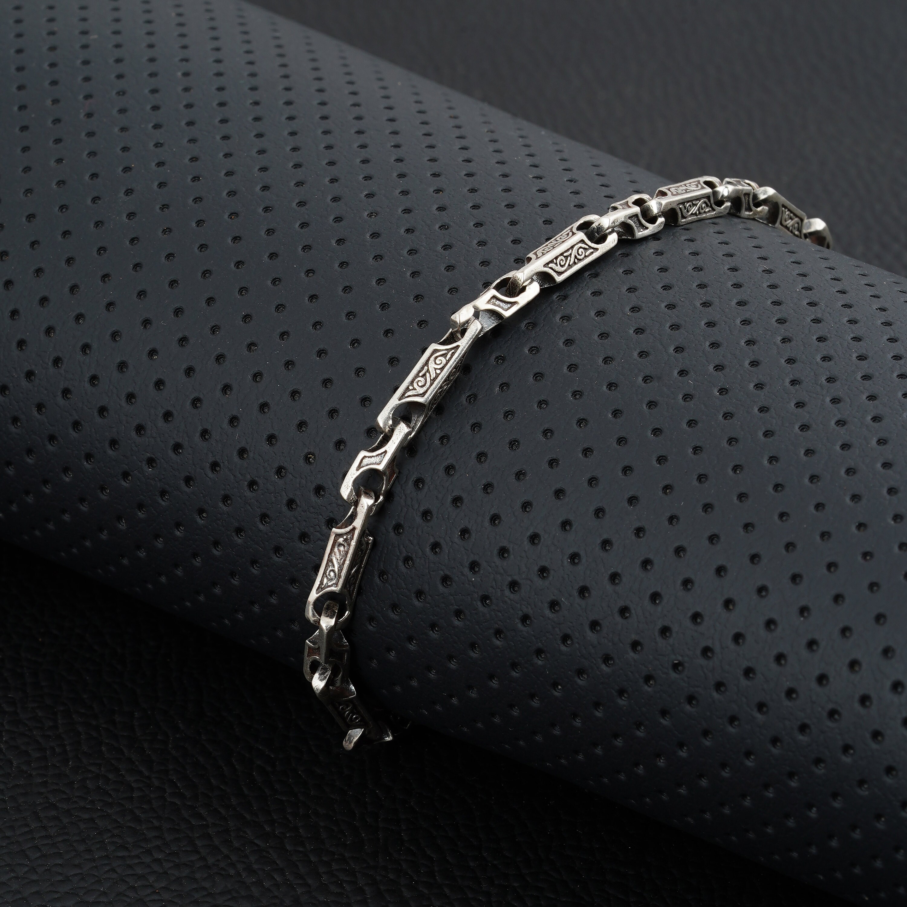 Silver Mens Bracelet Engraved Silver Bracelets Man Bracelets Mens ...