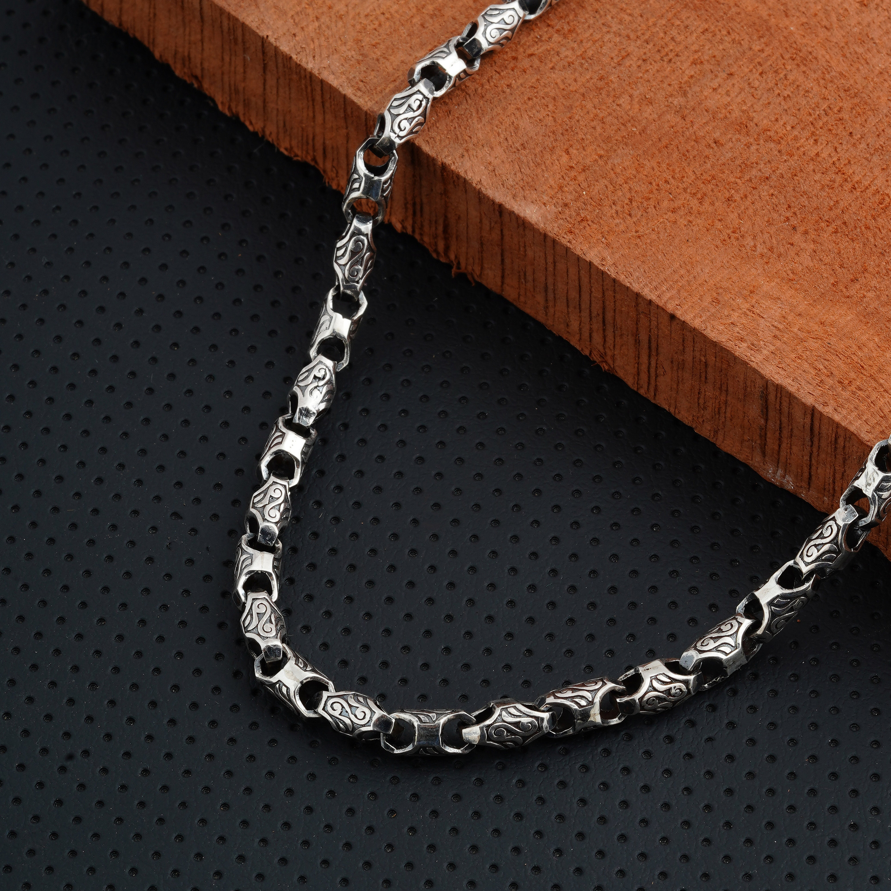 Mens Engraved Silver Chain Necklace, Fathers Day Gift, Unique Birthday ...