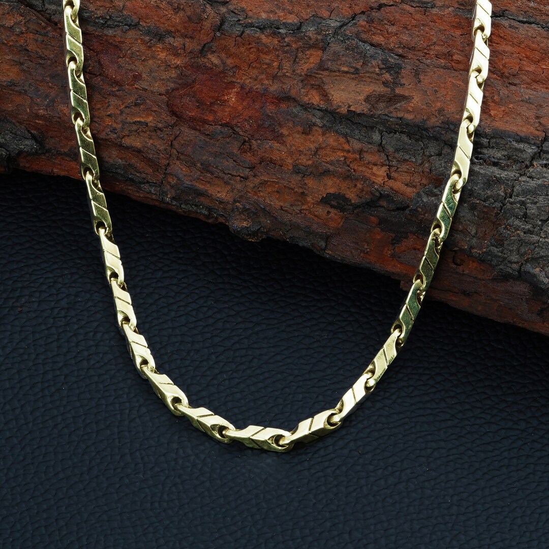 Silver Chain Necklace Men, Handmade Silver Heavy Bold Chain Necklace ...