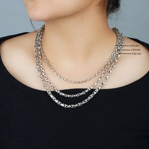 Chunky 925 Sterling Silver Fancy Link Chain, Unique Polished ...