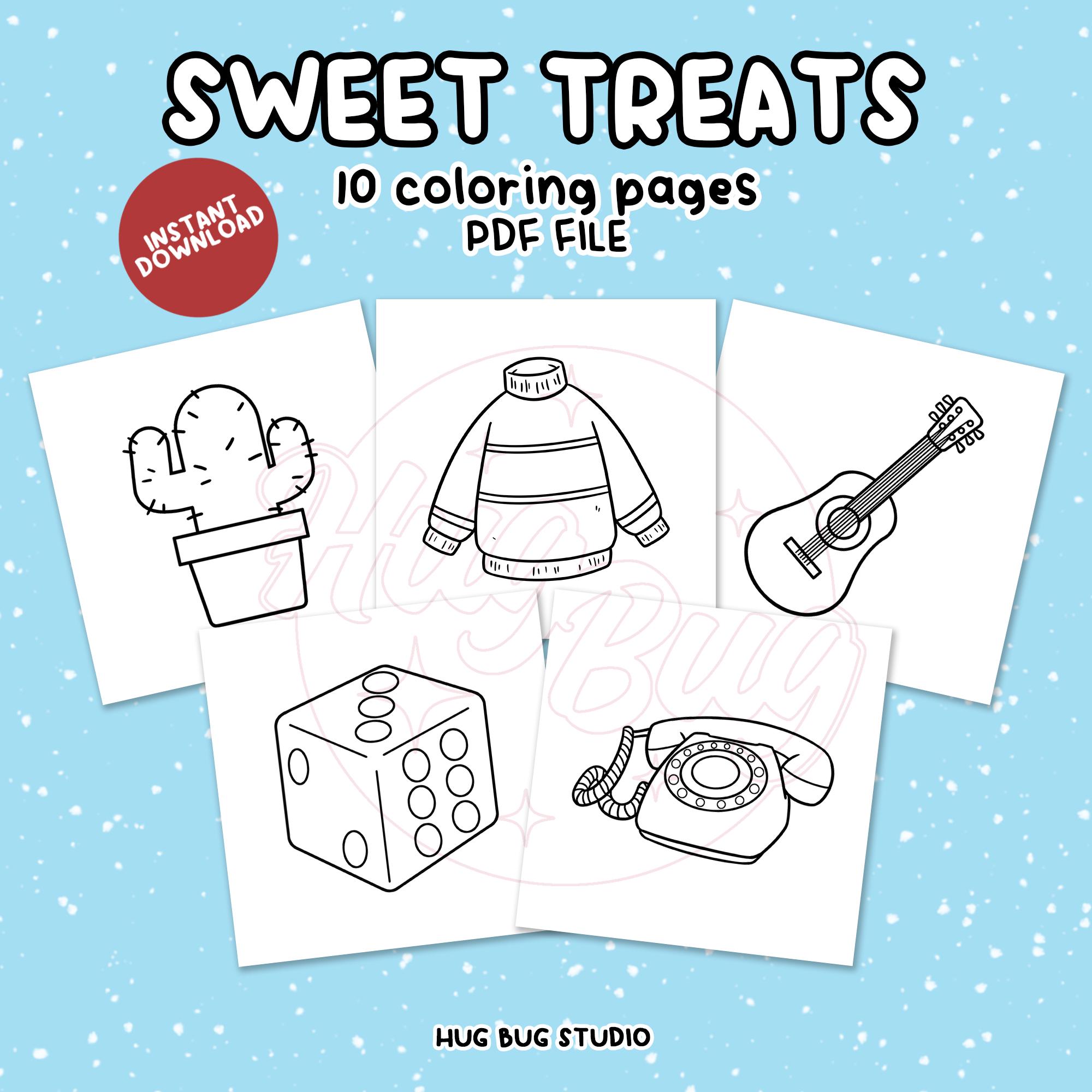 Cute Bold and Easy Coloring Book for Adults and Teens, Stress Relief ...