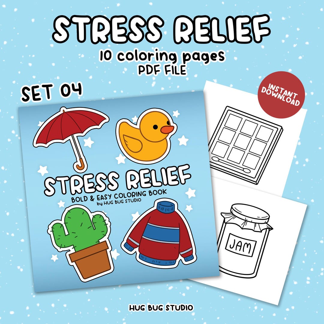 Cozy Bold and Easy Coloring Book for Adults and Teens, Stress Relief ...