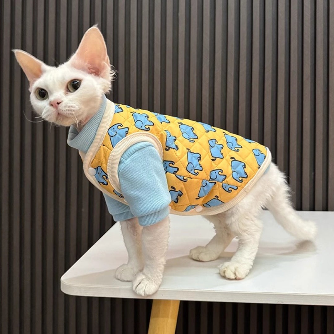 Elephant Cozy Vest for Cat Hairless Cat Clothing Blue Cat - Etsy