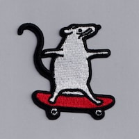 Fancy Albino White Rat Iron on Patch - Etsy