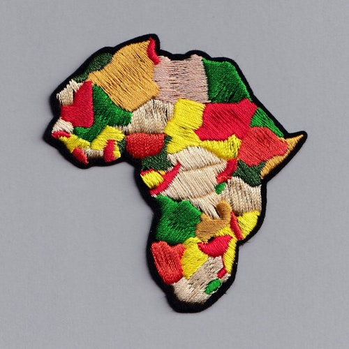 Embroidered Africa Map Patch Iron-on African Continent Patch - Etsy