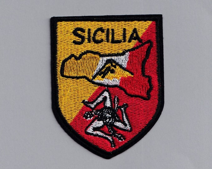 Sicily Flag Embroidered Iron-on Patch ITALIAN ITALY Sicilia - Etsy