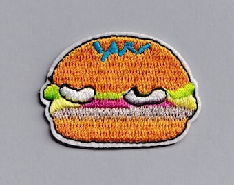 Hamburger Embroidered Patch / Iron-on Applique, Burger, Pop Culture ...