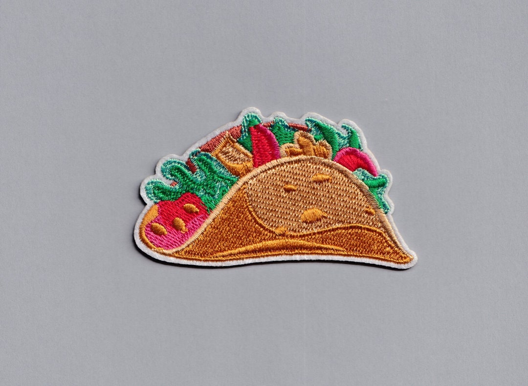 Embroidered Iron-on Taco Patch Applique - Etsy