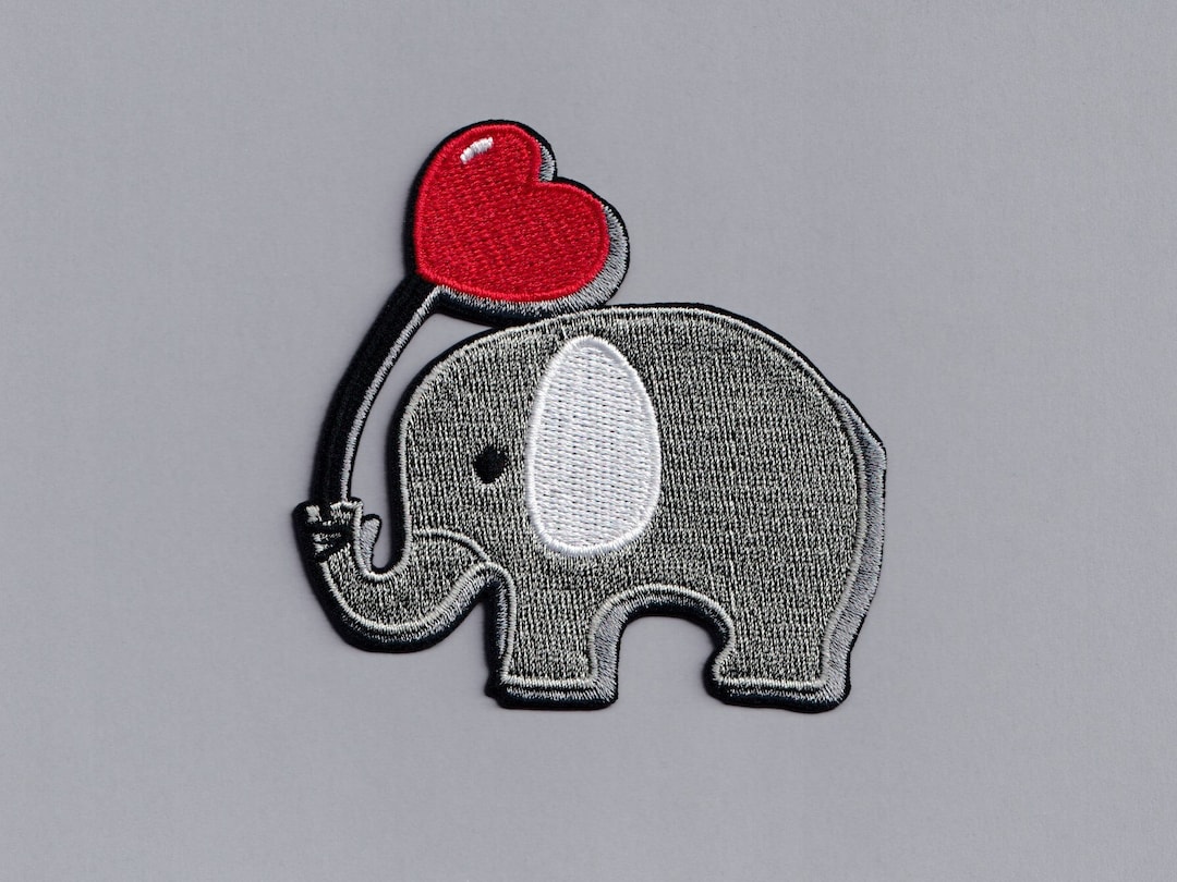 Cute Embroidered Elephant Patch Elephant With Balloon Applique Patch ...