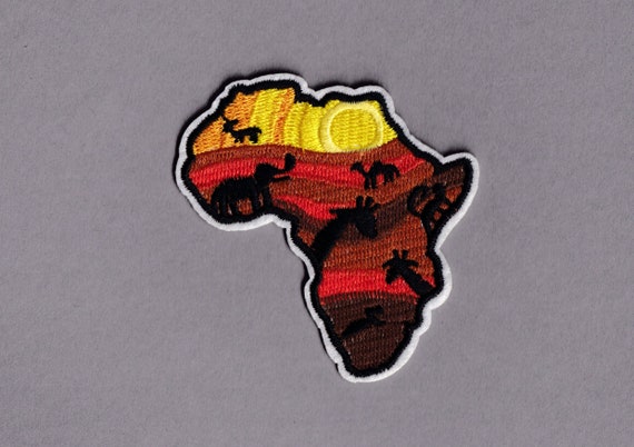 Embroidered Africa Map Patch Iron-on African Continent Patch | Etsy