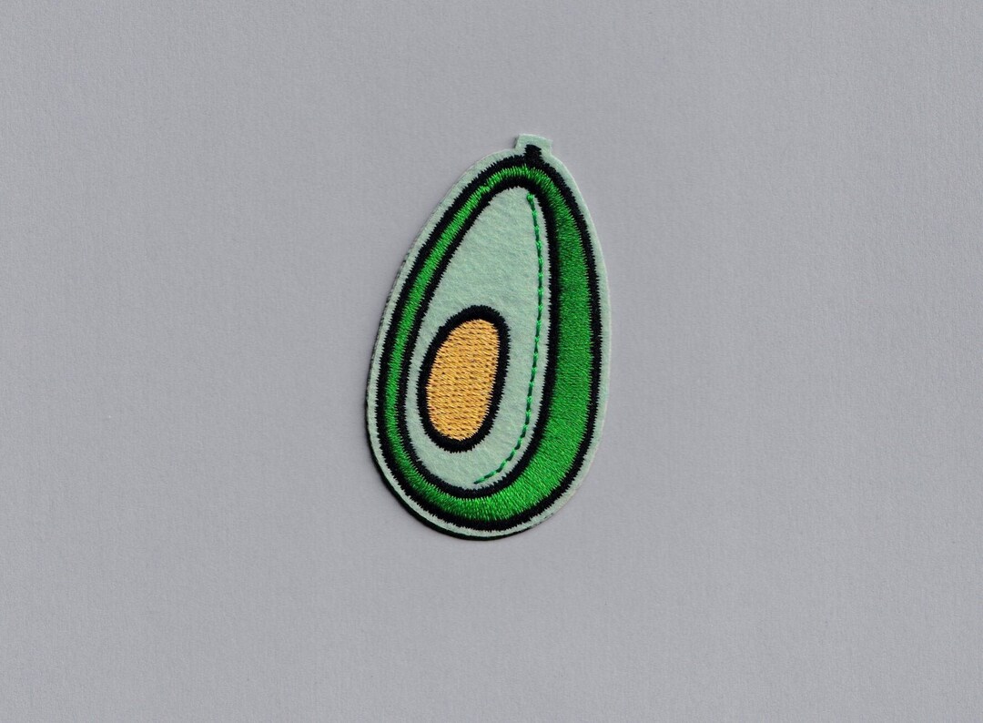 Embroidered Halved Avocado Fruit Patch Iron on Applique Avocado Lover ...