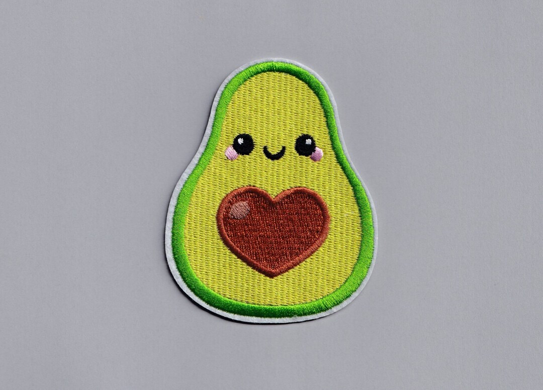 Happy Avocado Patch Applique Large Embroidered Iron-on Cute Avocado Patches - Etsy