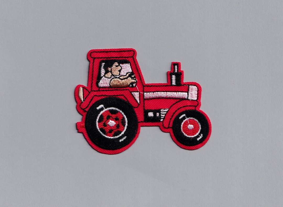 Embroidered Red Tractor Patch Kids Iron-on Patch Applique - Etsy