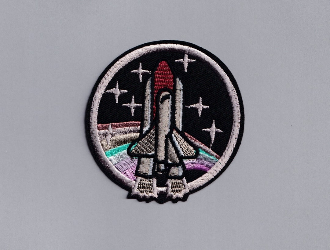Embroidered Iron-on Space Shuttle Patch Applique Kids Space Travel ...