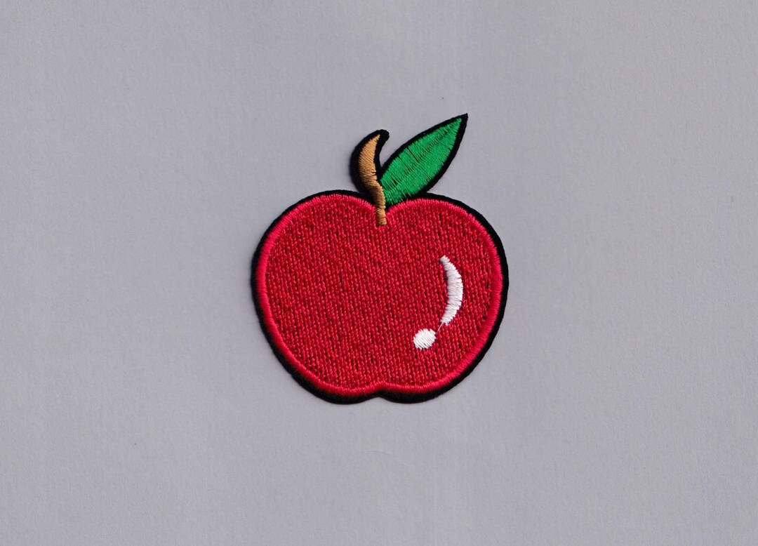 Red Apple Patch Iron-on Embroidered Kids Apple Fruit Patches - Etsy