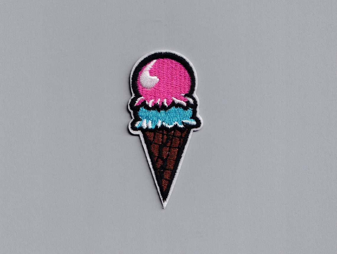 Ice Cream Cone Patch Applique Embroidered Iron-on Kids Patch - Etsy
