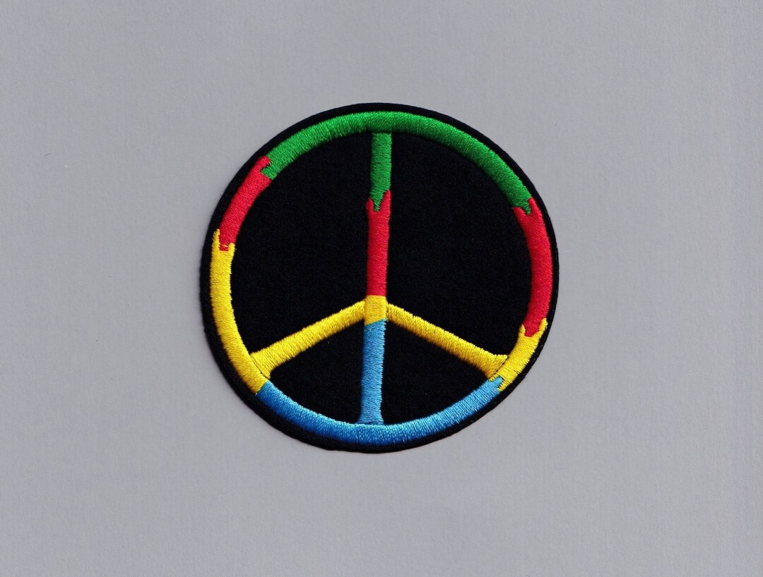 Iron-on Embroidered Peace Sign Patch Hippy Symbol Applique - Etsy