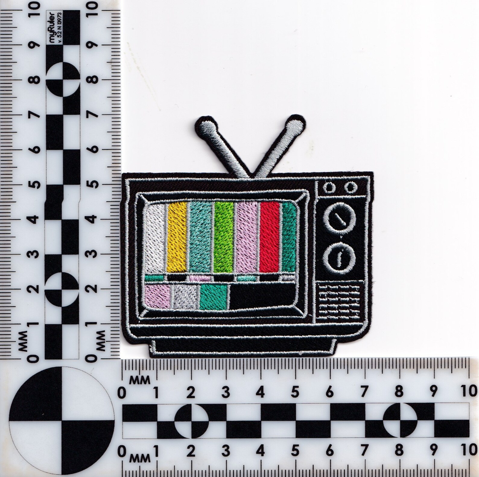 Embroidered Iron-on Retro TV Test Card Patch Television 80s - Etsy