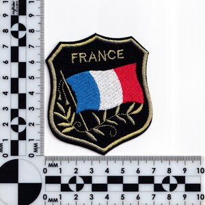 Iron-on French Flag Shield Patch Embroidered France Travel Applique ...