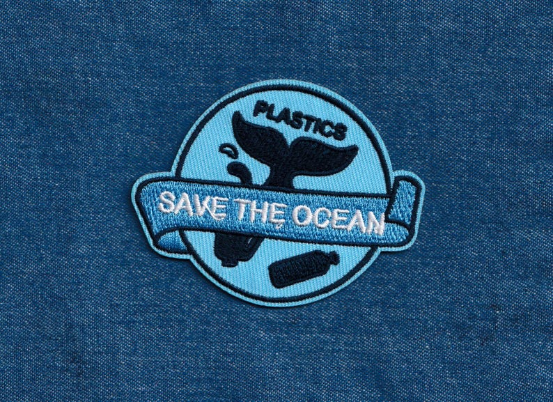 Save the Ocean Patch Zero Plastic Waste Environmentalist Patch Applique ...